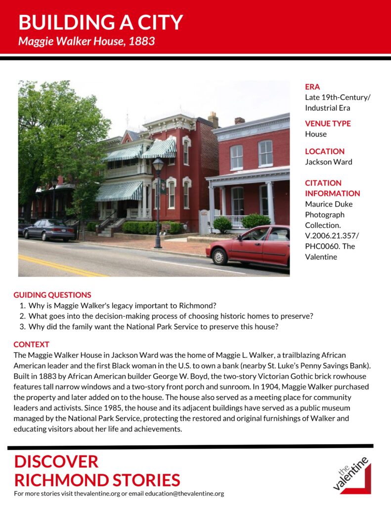 Building a City: Maggie L. Walker House - The Valentine Museum